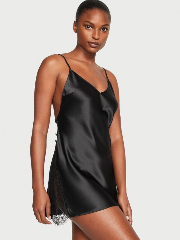 Victorias Secret Satin Plunge Lace Slip - 세이브돈(savdon)